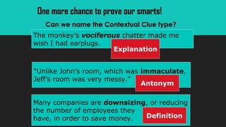 LESSON 2 - CONTEXTUAL CLUES, be a detective to find unknown words | PPT