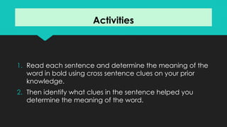 LESSON 2 - CONTEXTUAL CLUES, be a detective to find unknown words | PPT