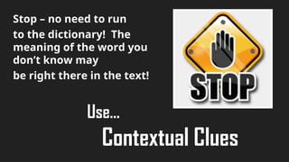 LESSON 2 - CONTEXTUAL CLUES, be a detective to find unknown words | PPT
