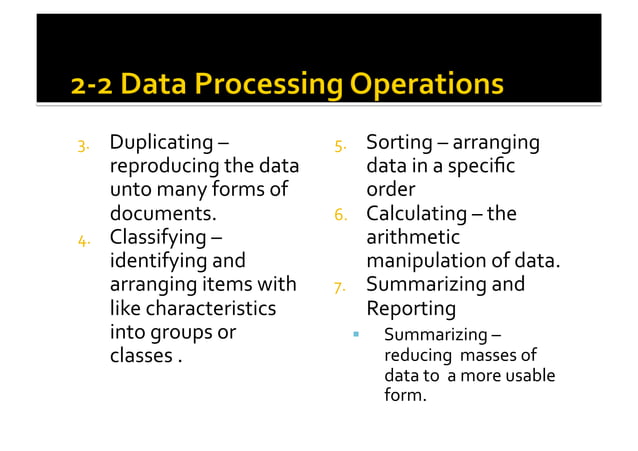 Lesson 2 Data processing | PPT