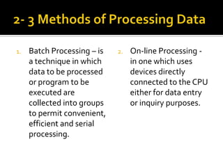 Lesson 2 data processing | PPTX | Computer Software and Applications | Computing