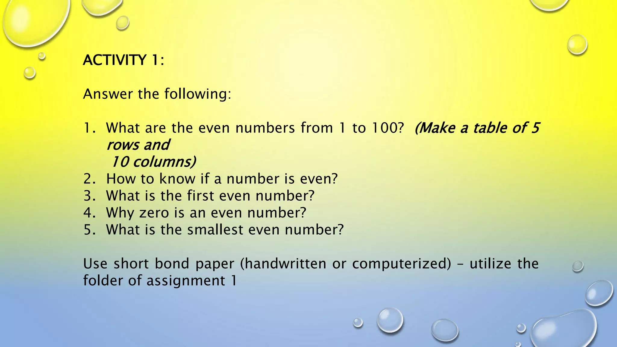 Lesson 2 even numbers | PPTX