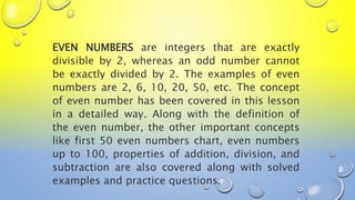 Lesson 2 even numbers | PPT