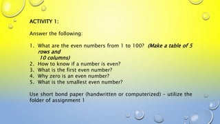 Lesson 2 even numbers | PPT