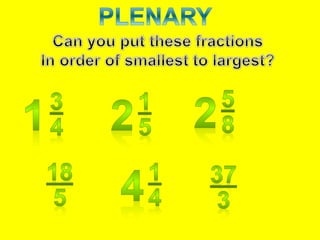Mixed Numbers & Equivalent Fractions | PPTX