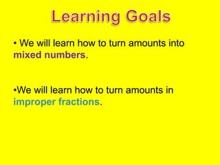 Mixed Numbers & Equivalent Fractions | PPTX