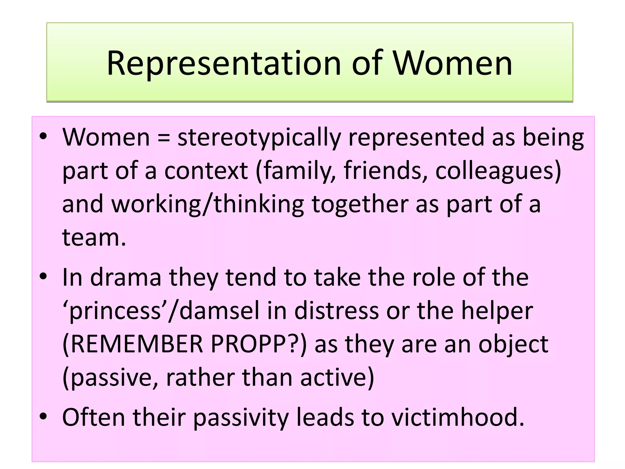 Lesson 2 - Representation - Gender and stereotypes | PPT