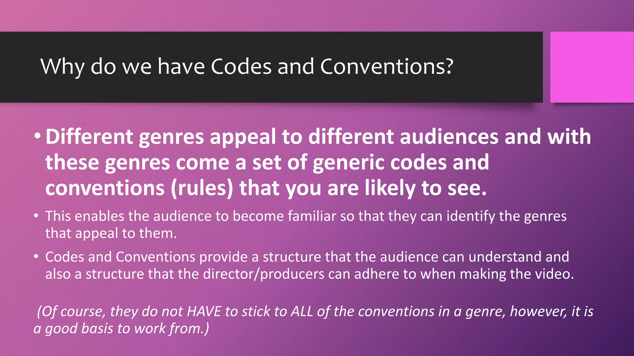 Lesson 2 genre conventions | PPT