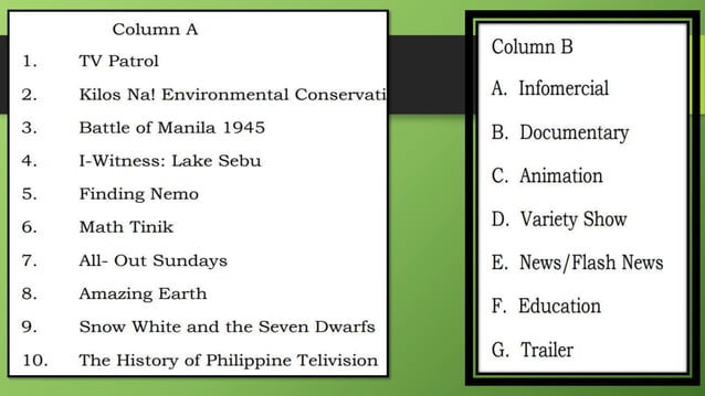 LESSON 2- GENRE OF VIEWING.pptx | Genres