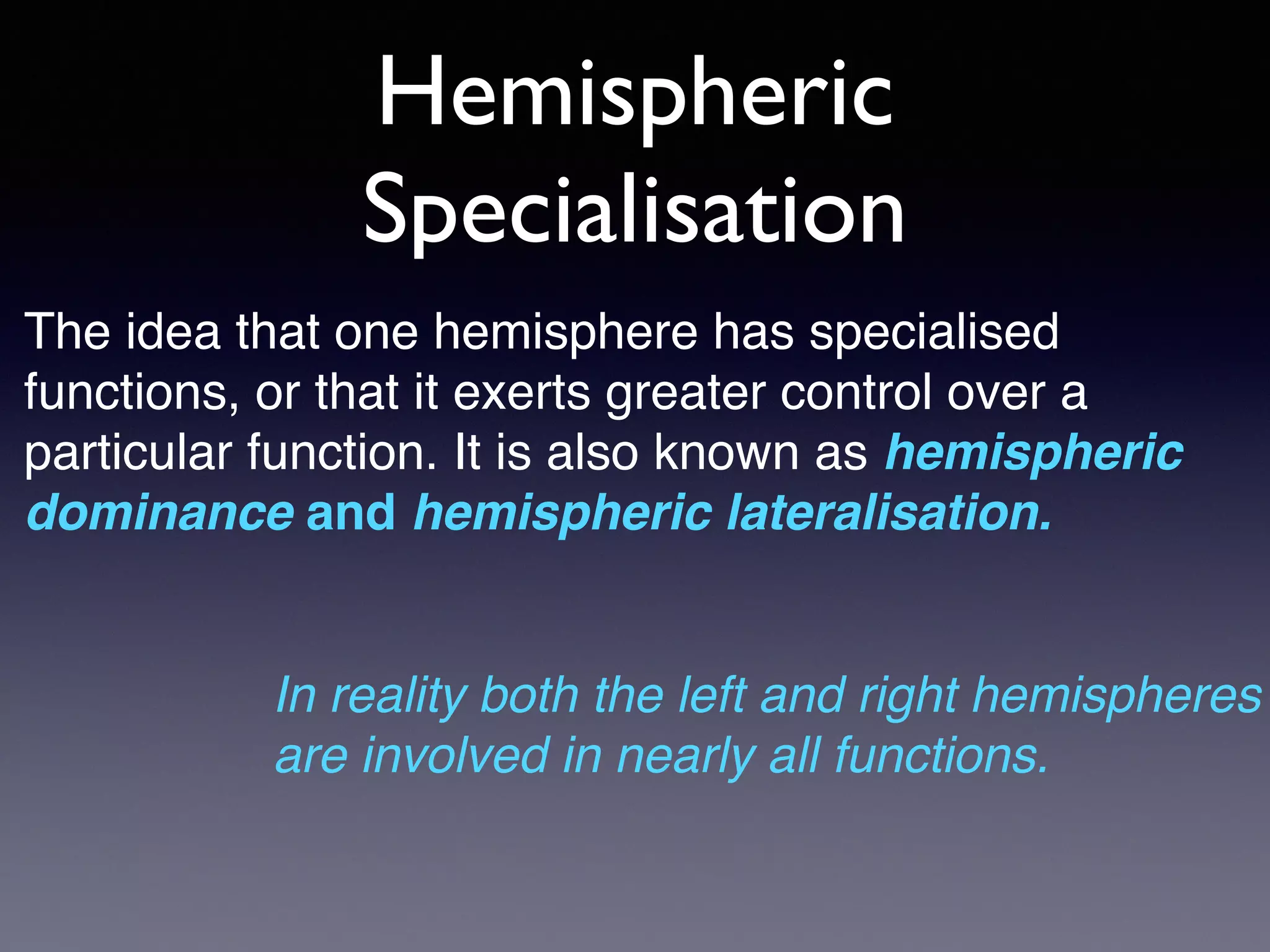 Lesson 2 hemispheric specialisation | PDF