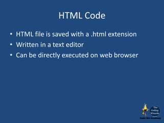 HTML- Hyper Text Markup Language | PPTX | Web Design and HTML | Internet