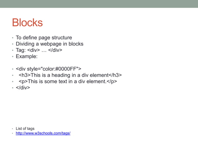 Lecture 2 - HTML Basics | PPTX | Web Design and HTML | Internet
