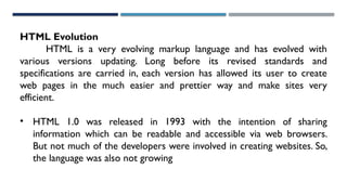 Lesson 2 - HTML Overview - History and Basic Syntax | PPTX