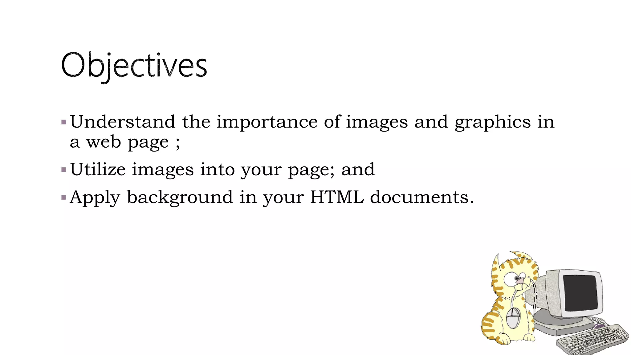 HTML5 - Insert images and Apply page backgrounds | PPT