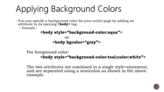 HTML5 - Insert images and Apply page backgrounds | PPT