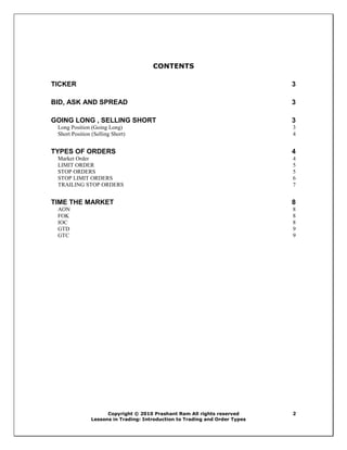 Introduction To Trading And Order Types | PDF