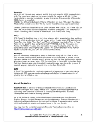 Introduction To Trading And Order Types | PDF