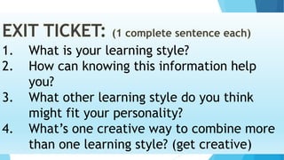 Lesson 2 Learning Styles | PPT