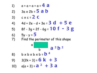 Lesson 2 like terms | PPT