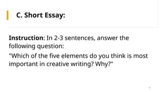 Lesson 2 - Literary Elements - Creative Composition | PPTX