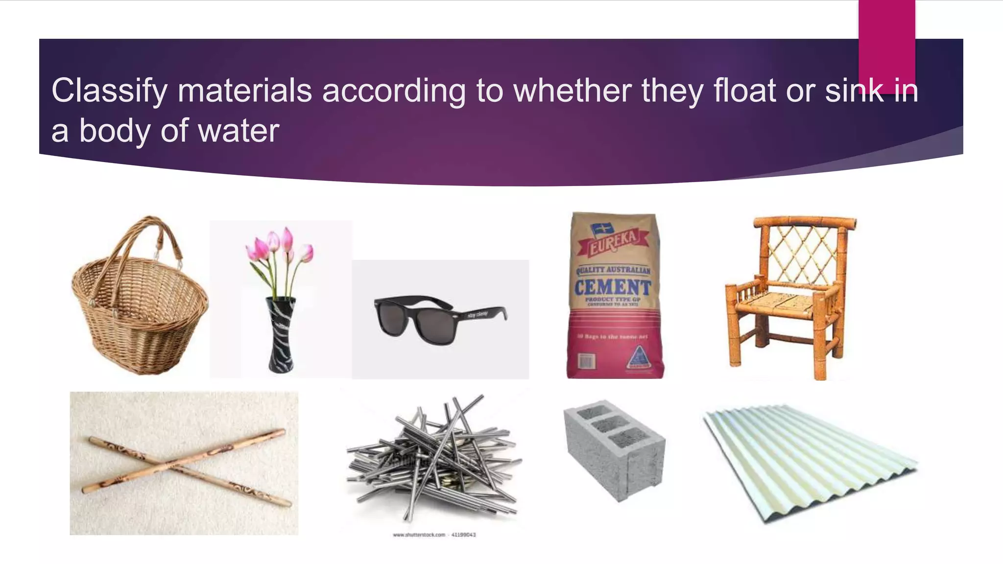 Lesson 2 materials that float or sink | PPTX