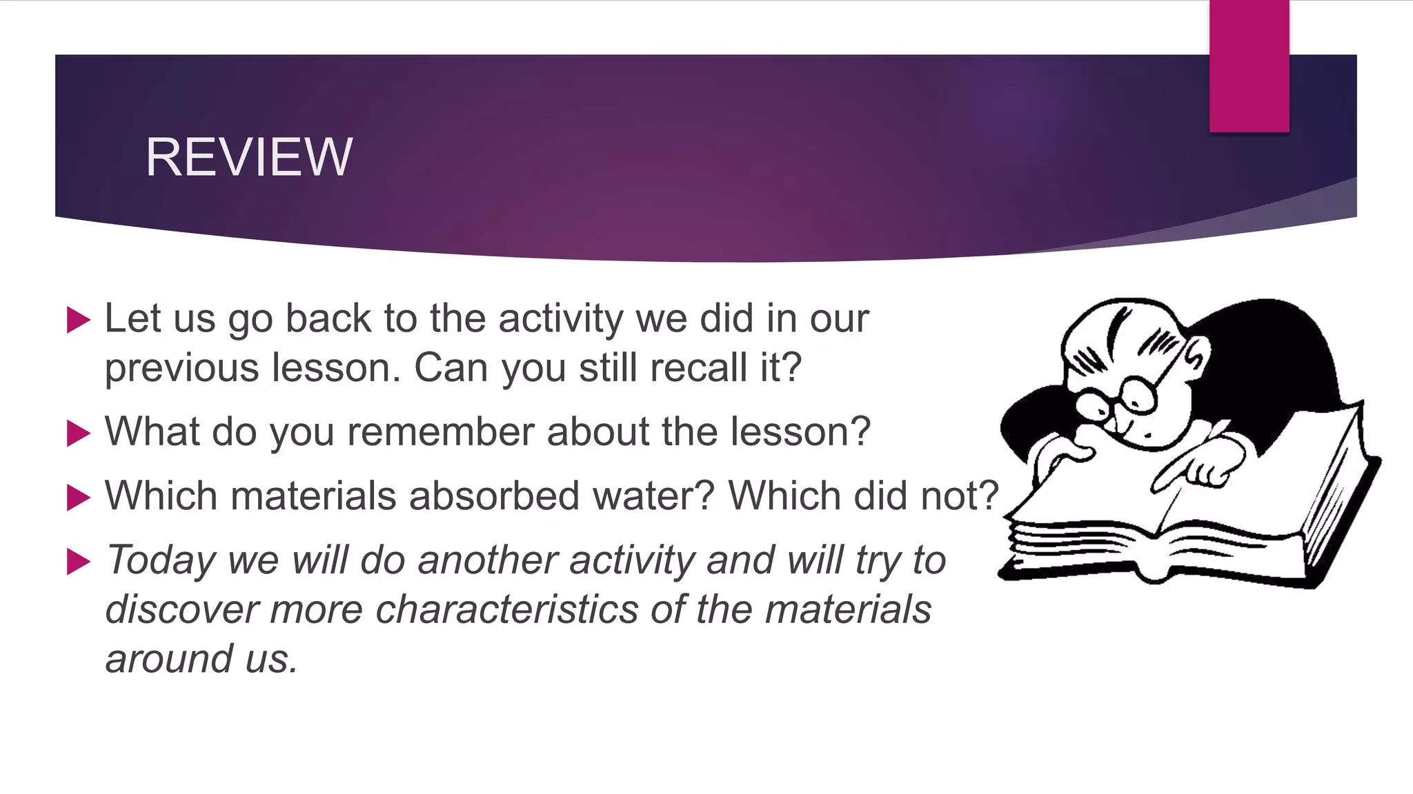 Lesson 2 materials that float or sink | PPTX