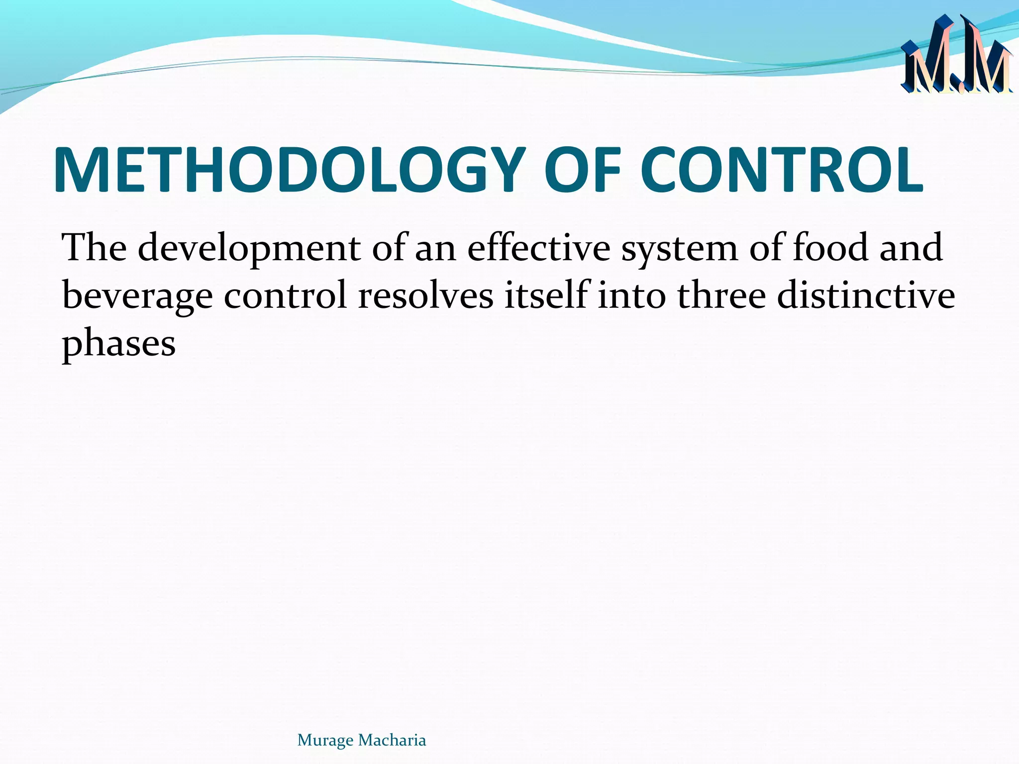 Methodology of F&B Control | PPT