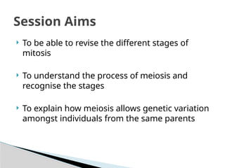 Mitosis and meiosis revision and recap session | PPT