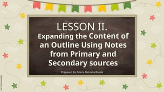 Lesson 2- Outline- primary and secondary | PPTX