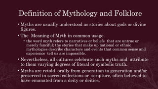 OVERVIEW - Mythology and Folklore - LESSON 2 | PPTX