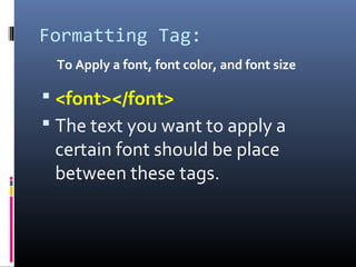 Paragraph, text break and formatting text in MS Frontpage 2003 | PPT
