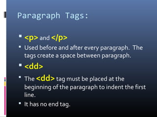 Paragraph, text break and formatting text in MS Frontpage 2003 | PPT