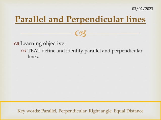 lesson2-parallel and perpendicular lines g7.pptx | Physics | Science