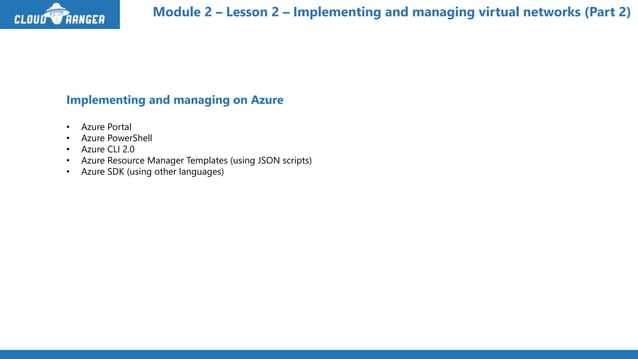 Lesson 2 Part 2 Implementing And Managing Virtual Networks With Azure Powershell And Cli Ppt 1828