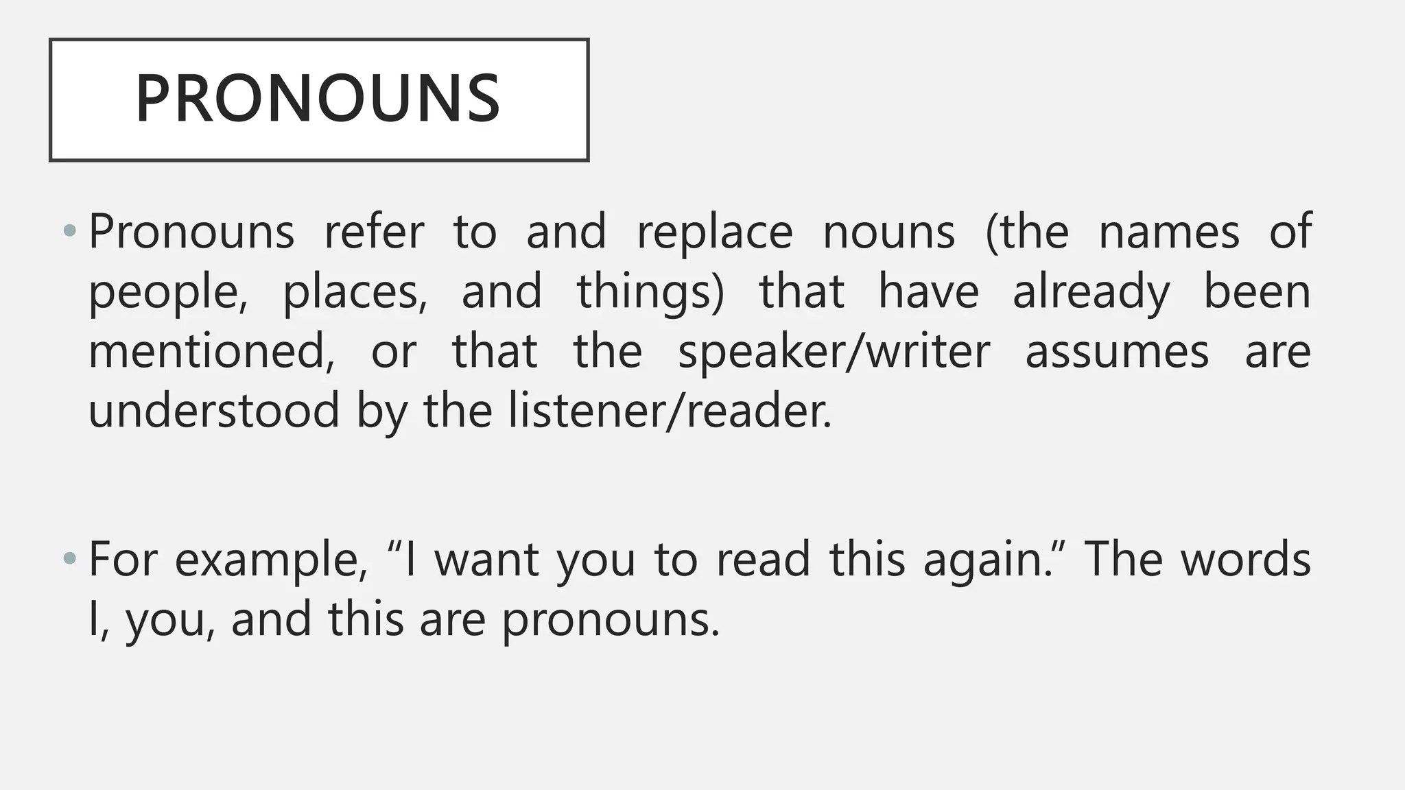 Lesson 2 - PRONOUNS and TYPES OF PROUNOUN | PPTX