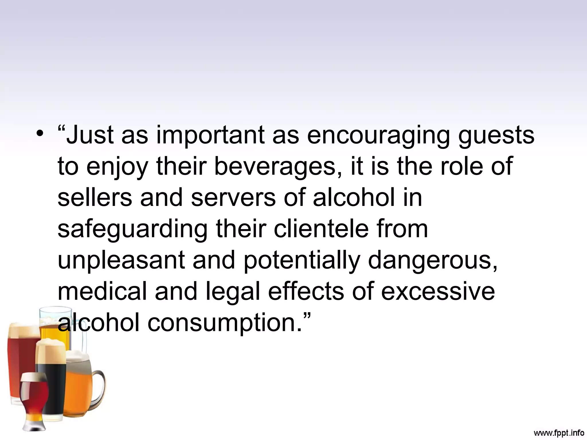 Lesson 2 responsible alcohol service | PPT