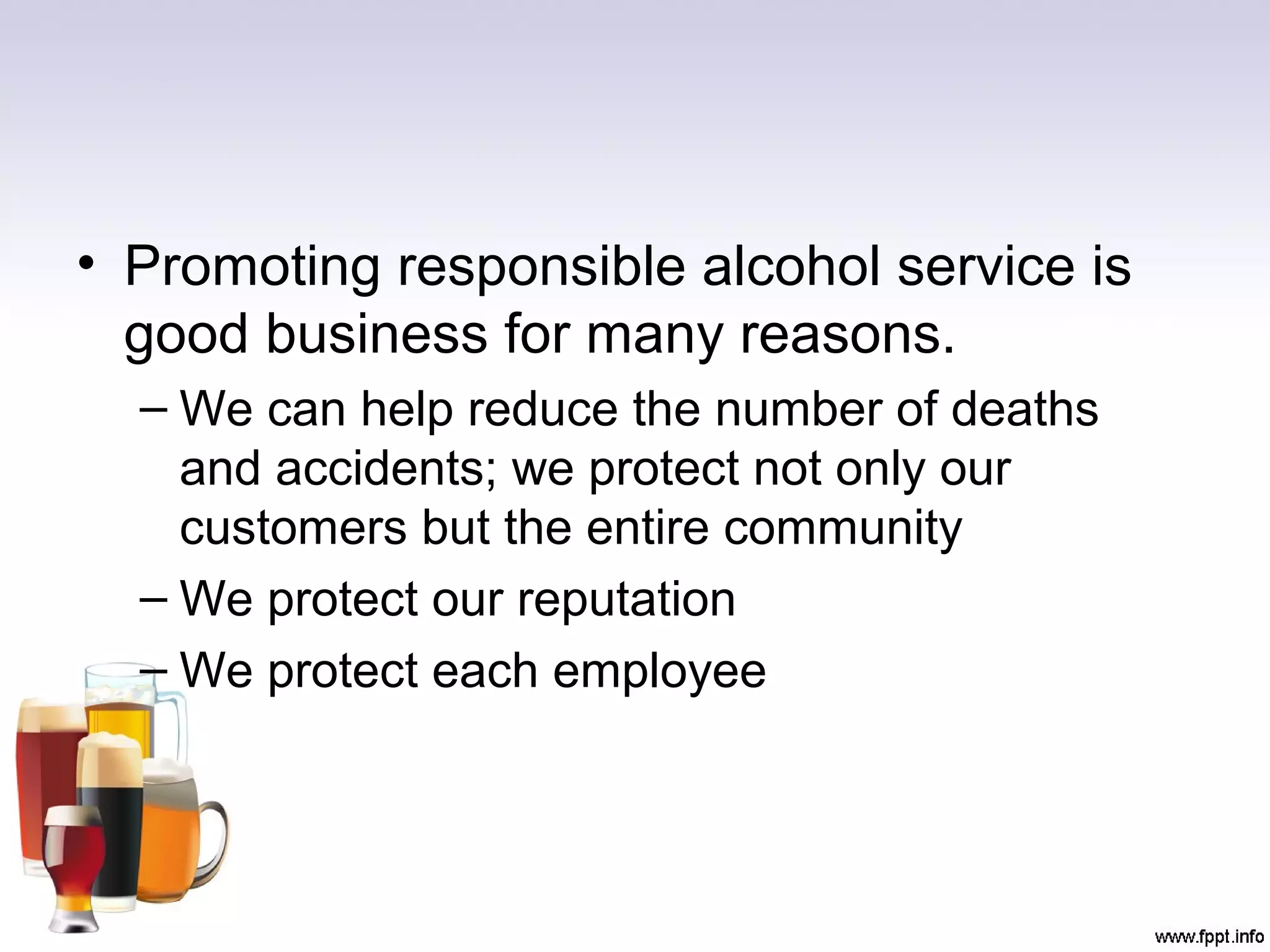 Lesson 2 responsible alcohol service | PPT