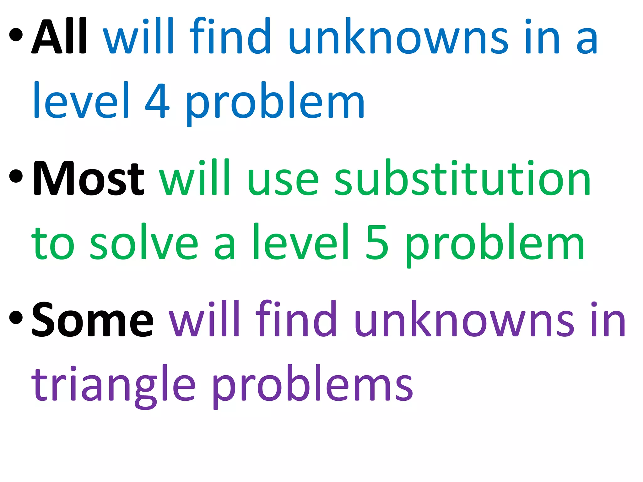 Lesson 2 solving more complex algebra problems | PPT