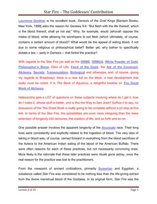 Lesson 2 Star Fire - The Godesses' Contribution? | PDF