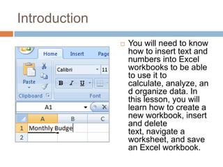 Lesson 2 starting a workbook | PPT