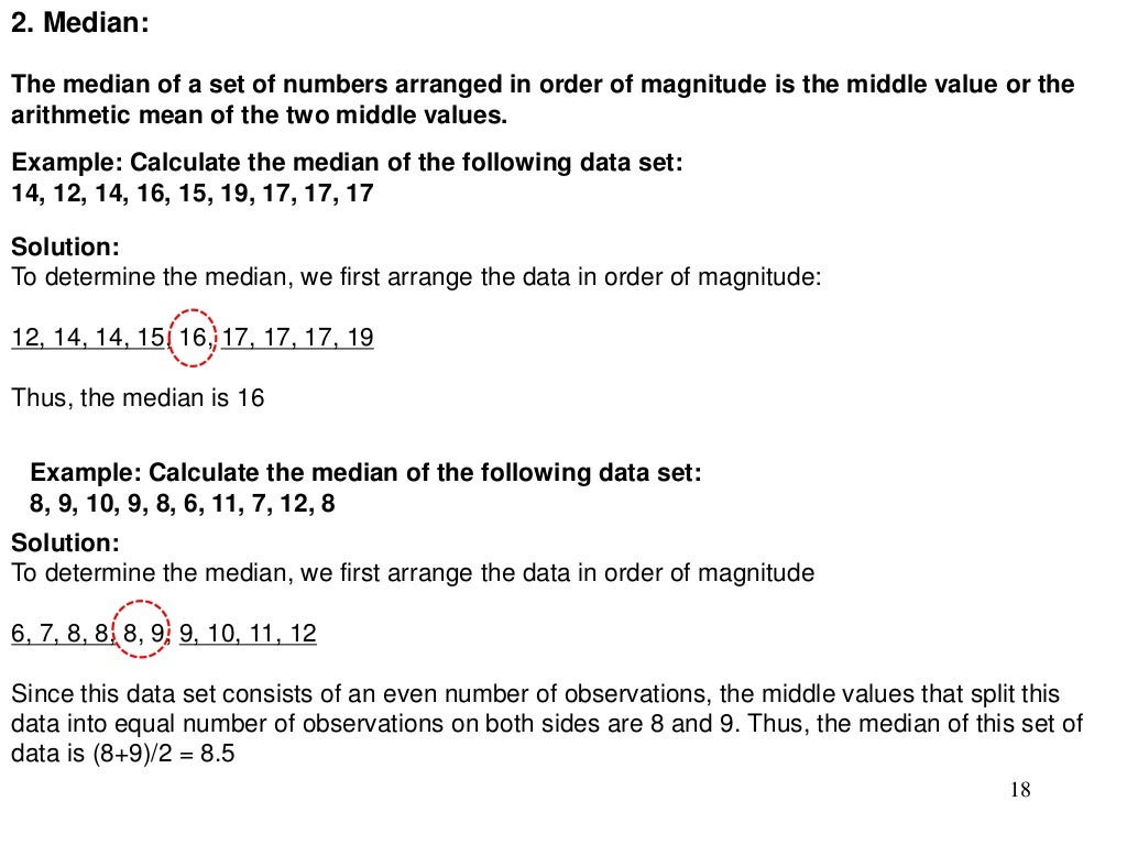 Descriptive Statistics, Numerical Description