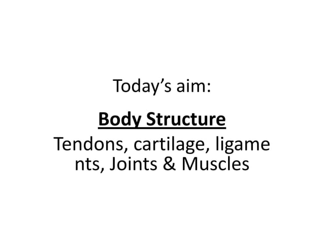 Lesson 2 tendons, ligaments, cartilage and joints | PPTX