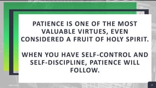 Values Education - Lesson 2 : Self- Control and Patience | PPTX