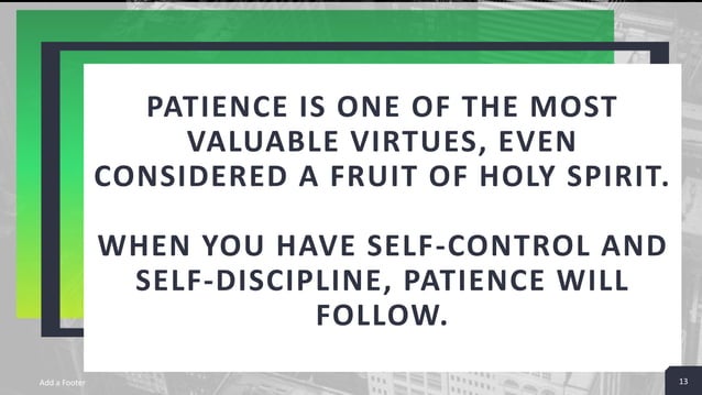 Values Education - Lesson 2 : Self- Control and Patience | PPTX