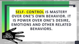 Values Education - Lesson 2 : Self- Control and Patience | PPTX