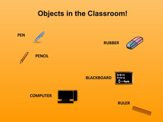 Lesson 2 vocabulary: Classroom objects and numbers from 1 to 12 | PPT ...