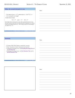 Lesson 20: Derivatives and the Shape of Curves (Section 041 handout) | PDF