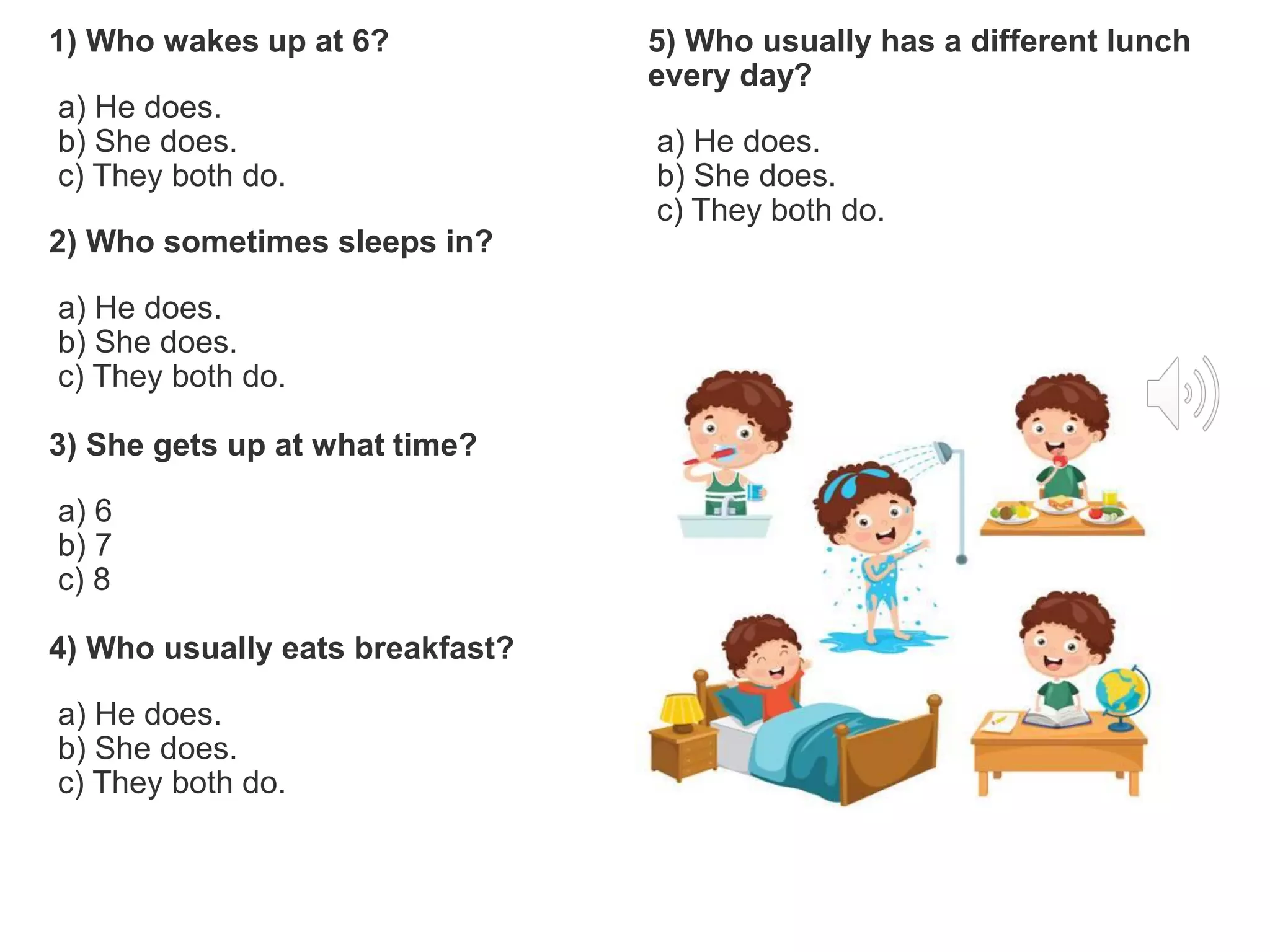 Lesson 20 morning routines (listening practice) | PDF