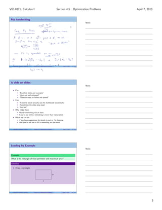 Lesson 20: Optimization (handout) | PDF | Physics | Science