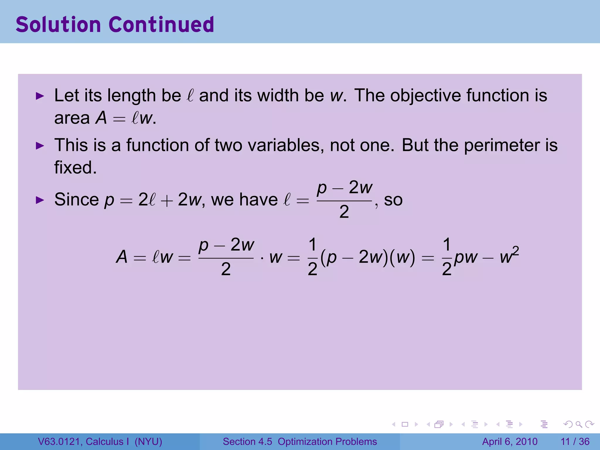 Lesson 20: Optimization (slides) | PDF | Educational Assessment | Education